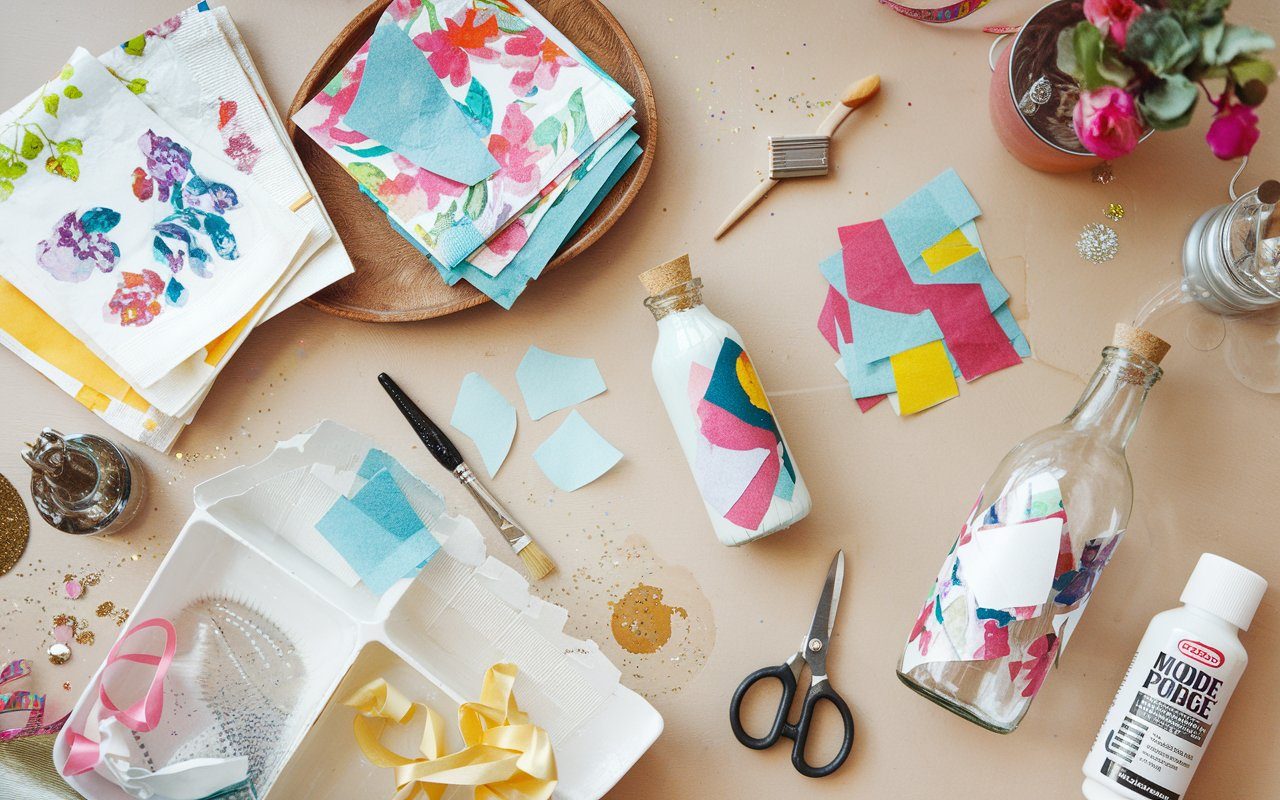 How to Make Beautiful Decoupage Bottles: A Fun and Simple DIY Craft